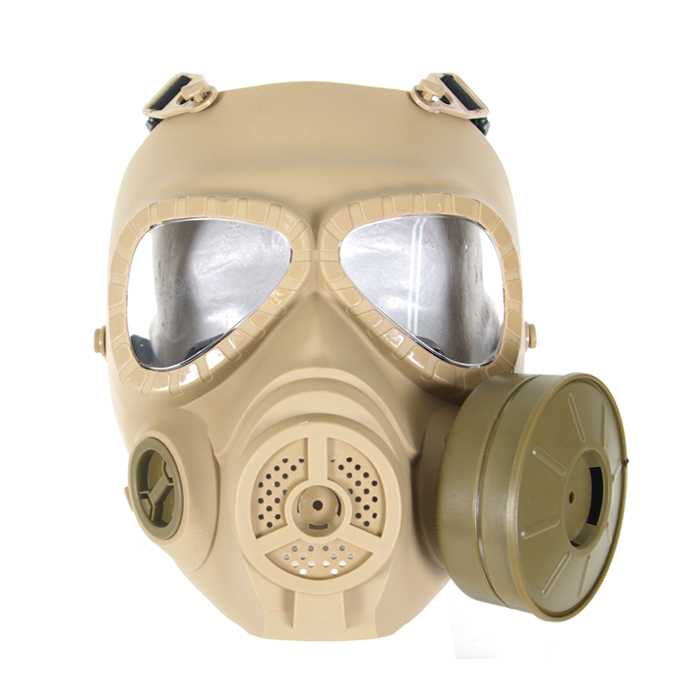 Toxic Mask style Fan Airsoft Mask DE - 방독면 모형 안면 보호 위장마스크 (사막색 ...